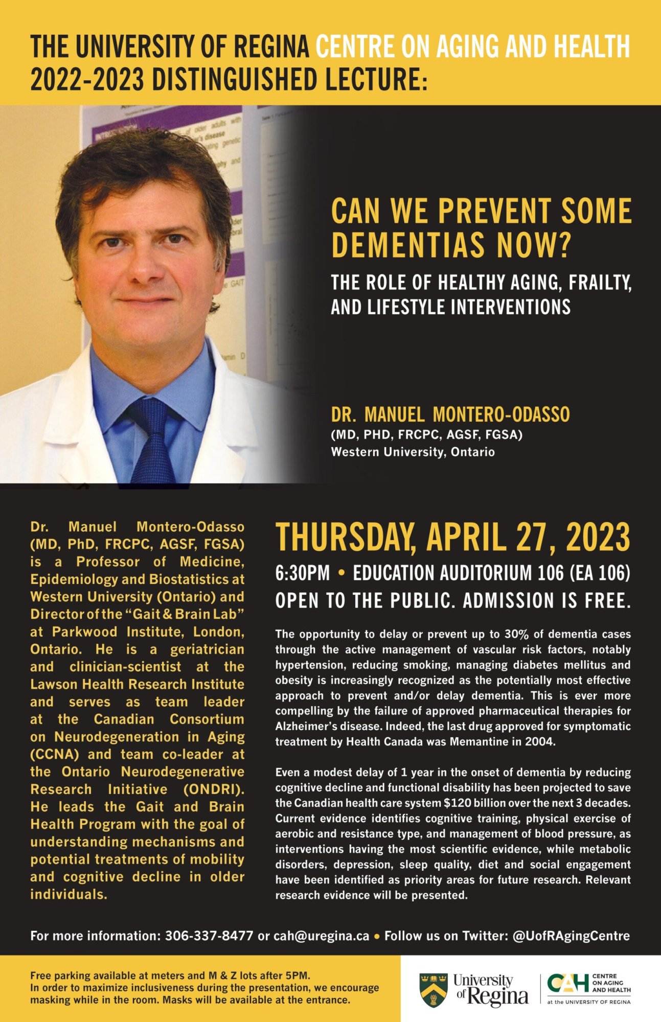 2022-23 Distinguished Lecture: Can We Prevent Some Dementias Now ...
