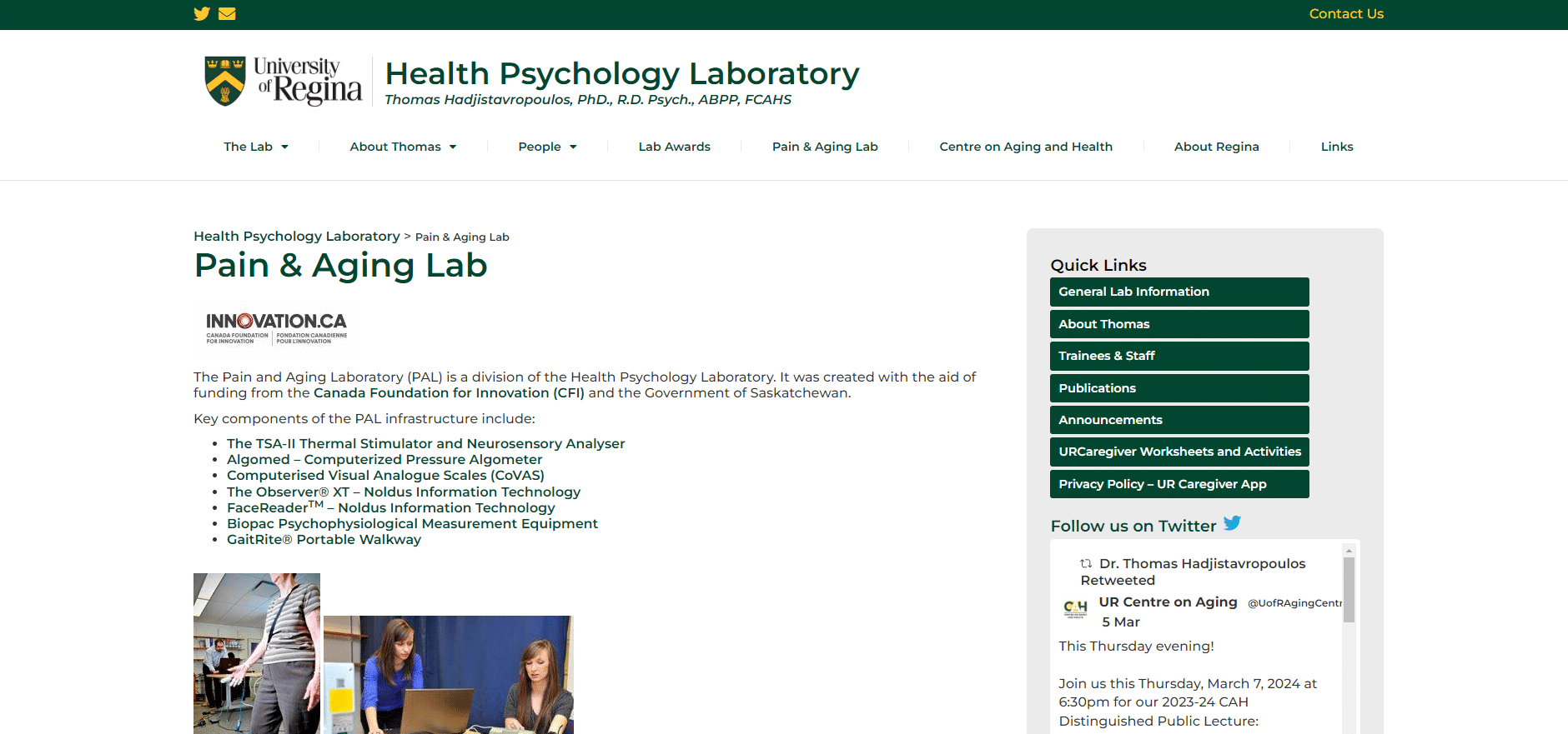 Pain & Aging Lab - Health Psychology Lab
